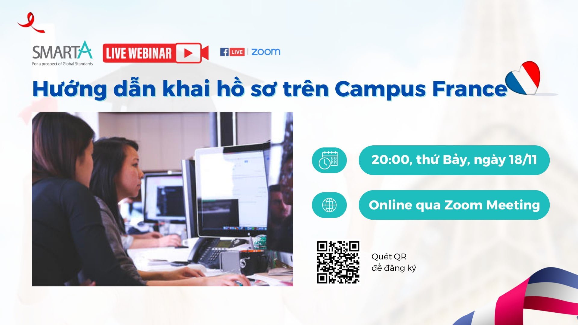Webinar: Hướng dẫn khai hồ sơ trên Campus France - Tư vấn Du học SmartA